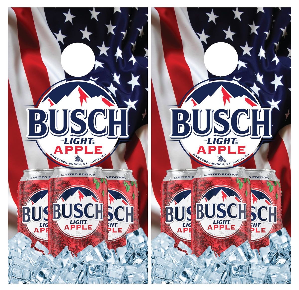 Busch Light Apple Flag Cornhole Board Wraps – Prime Board Wraps