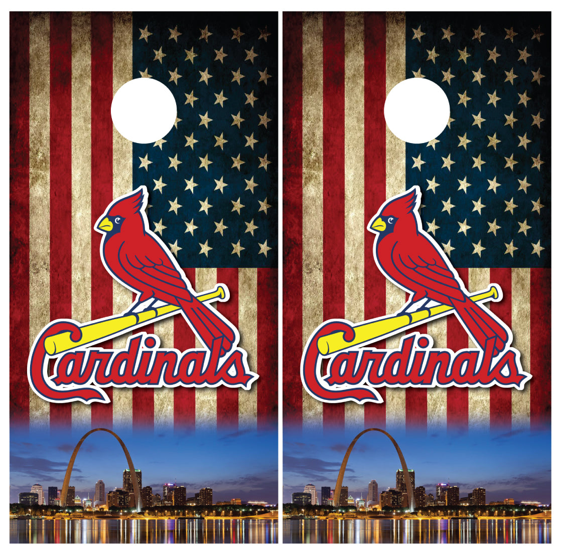 St. Louis Cardinals Skyline Conrhole Board Wraps – Prime Board Wraps