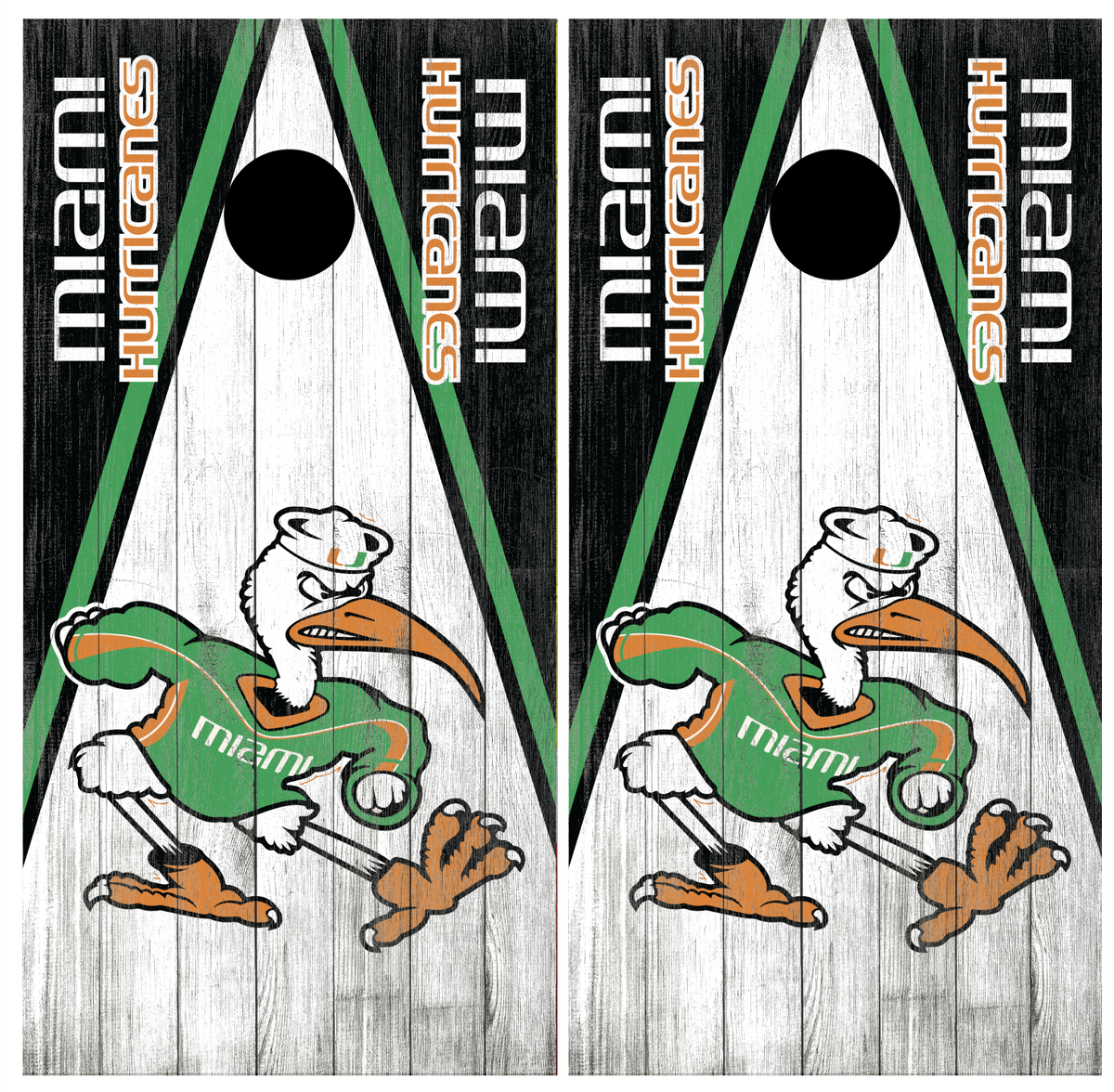 Miami Hurricanes Cornhole Board Wraps – Prime Board Wraps
